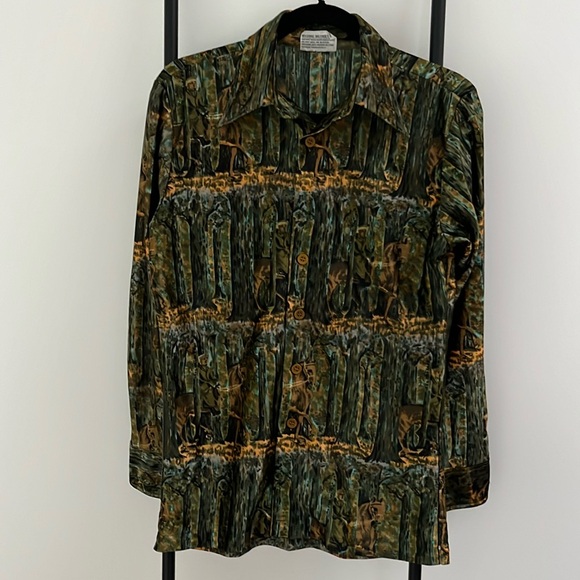 Campus | Shirts | Vintage Campus Knit Shirt Button Down Print Hunter ...